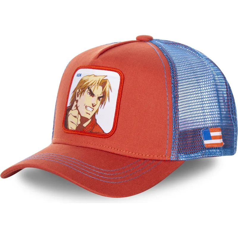 Capslab Ken Masters KEN Street Fighter Red and Blue Trucker Hat ...