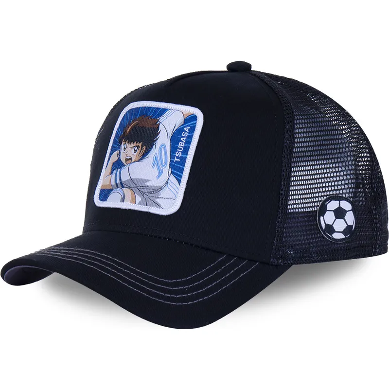 Capslab Tsubasa Ozora TSU4 Captain Tsubasa Black Trucker Hat: Caphunters.ca