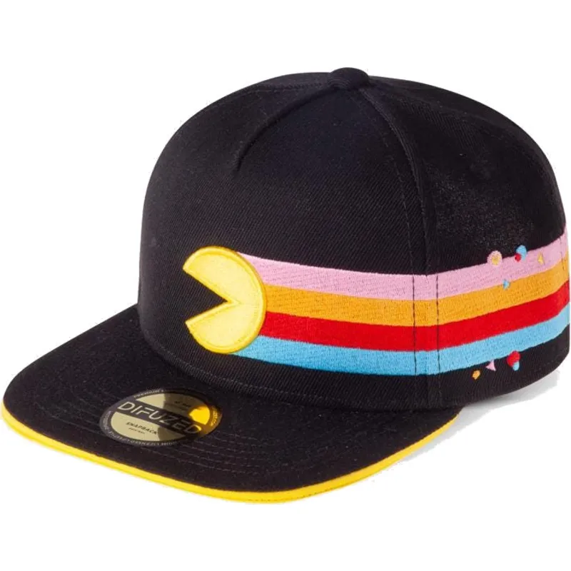 Difuzed Flat Brim Pac-Man 40th Anniversary Black Snapback Cap ...