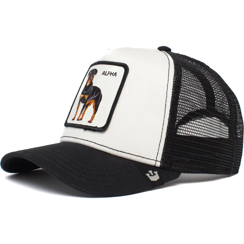 Goorin Bros. Rottweiler Dog Alpha Dog The Farm White and Black Trucker ...