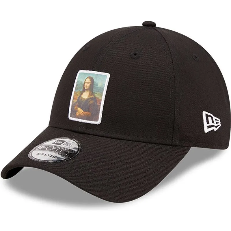New Era Curved Brim 9FORTY Patch Mona Lisa Le Louvre Black Adjustable ...