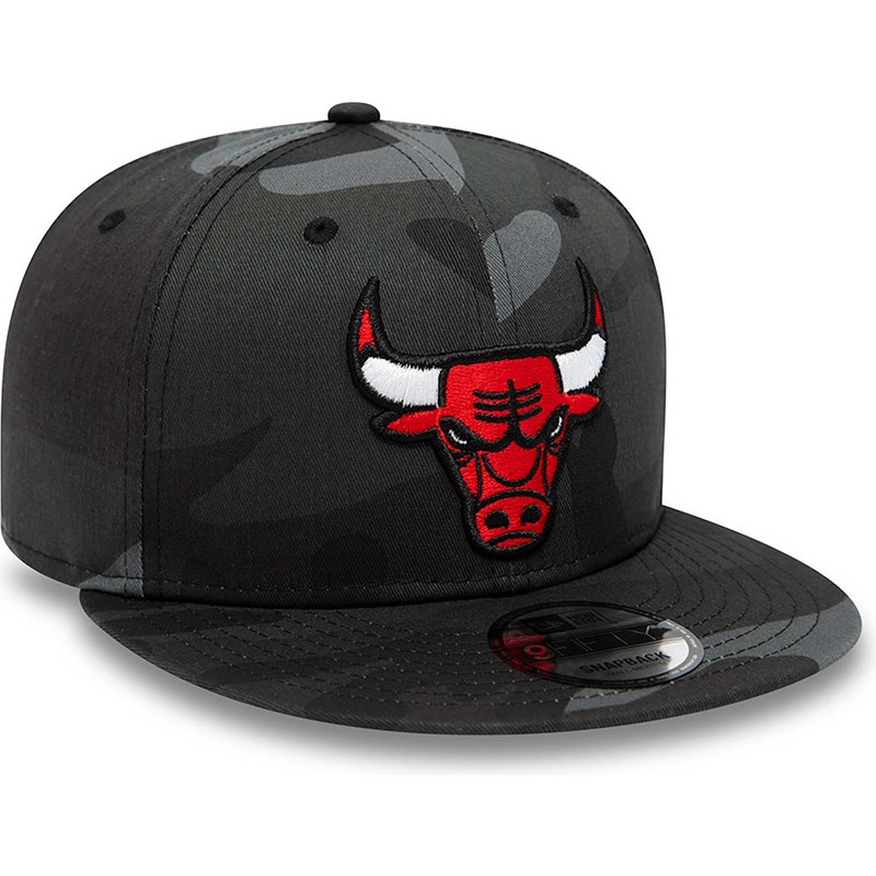 New Era Flat Brim 9FIFTY Team Chicago Bulls NBA Camouflage and Black ...