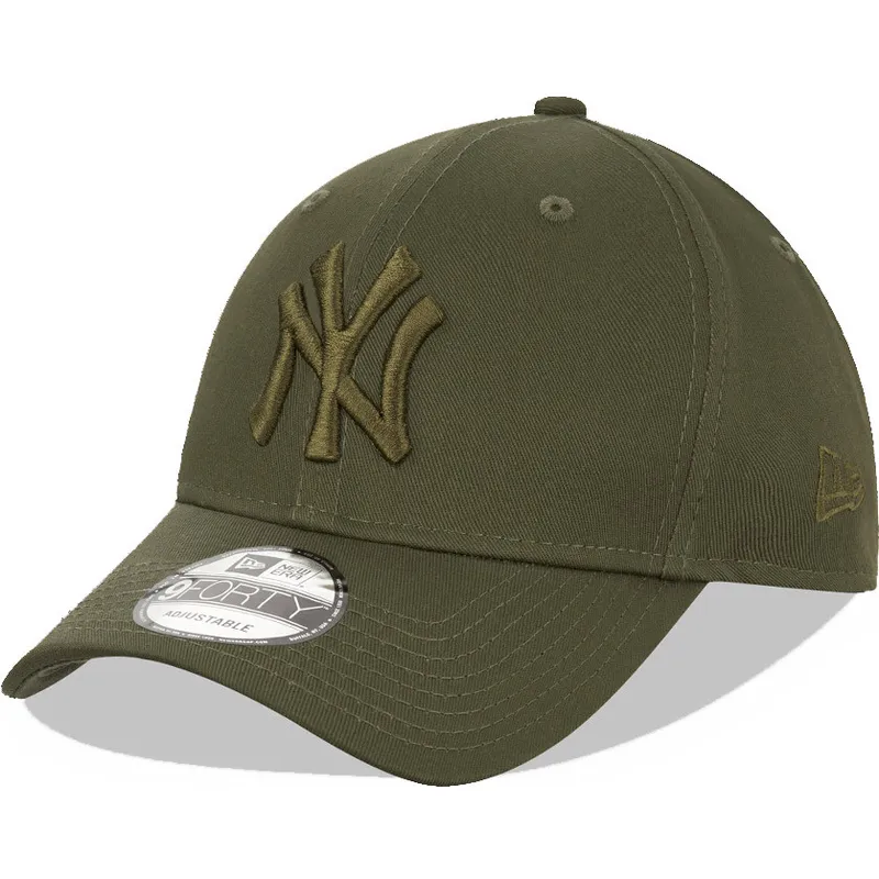 New Era Curved Brim Green Logo 9FORTY League Essential New York Yankees ...