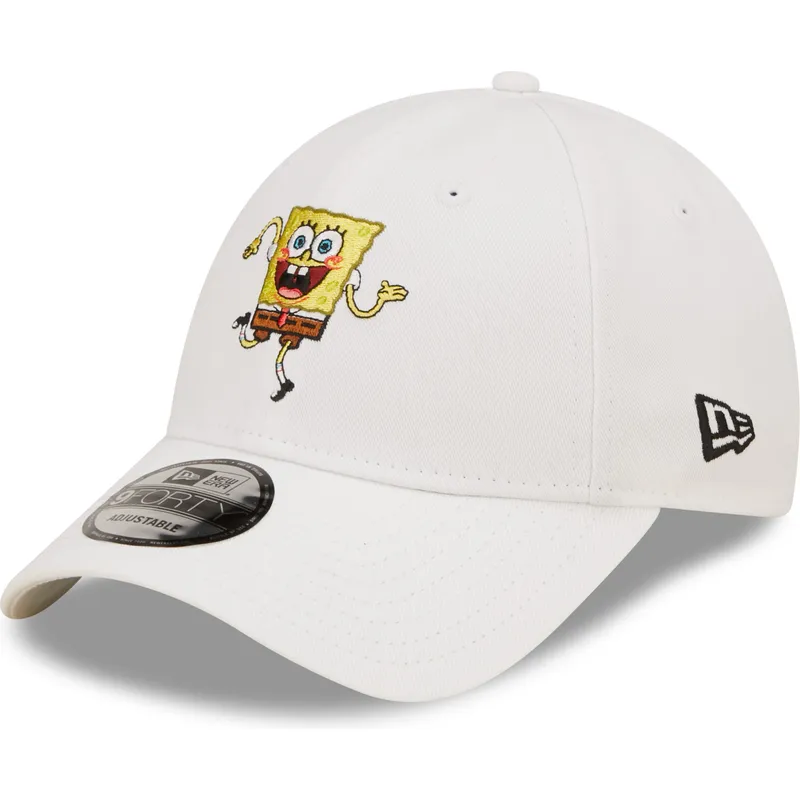 New Era Curved Brim 9FORTY SpongeBob SquarePants White Adjustable Cap ...