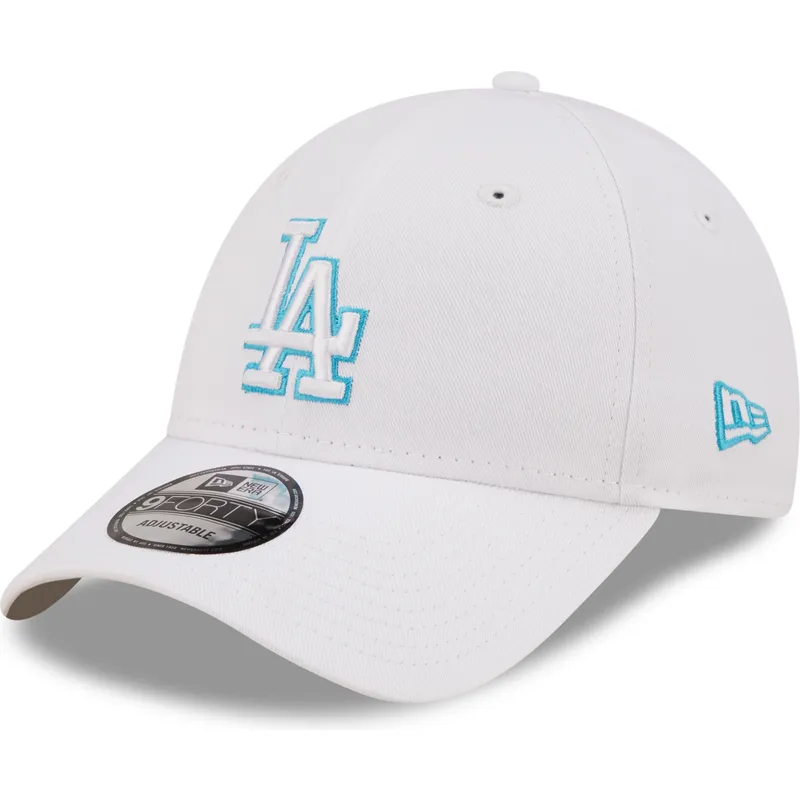 New Era Curved Brim Blue Logo 9FORTY Neon Outline Los Angeles Dodgers ...