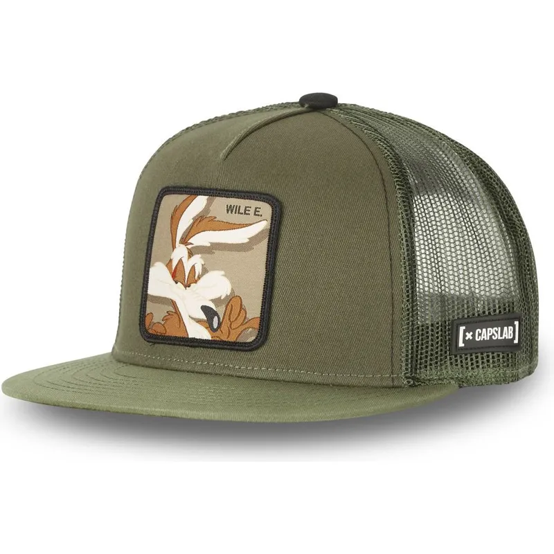 Capslab Flat Brim Wile E. Coyote CASF WI4 Looney Tunes Green Trucker ...