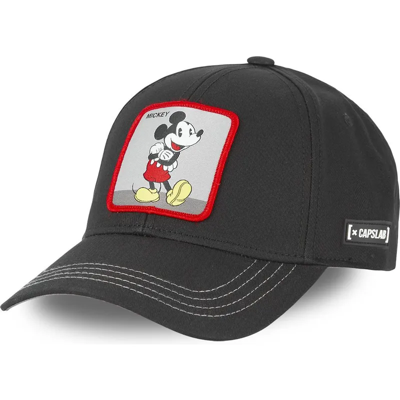 Capslab Curved Brim Mickey Mouse CASB MO1 Disney Black Adjustable Cap ...