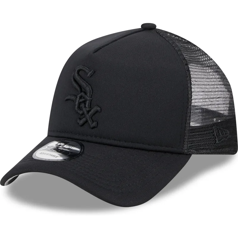 New Era Black Logo 9FORTY A Frame All Day Trucker Chicago White Sox MLB ...