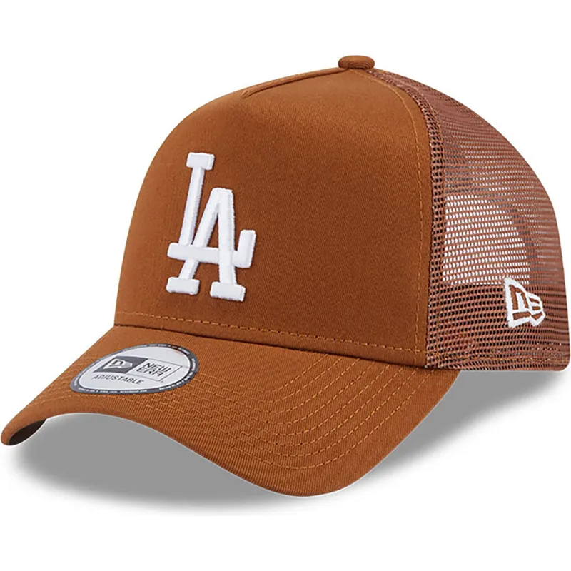 New Era A Frame League Essential Los Angeles Dodgers MLB Brown Trucker ...