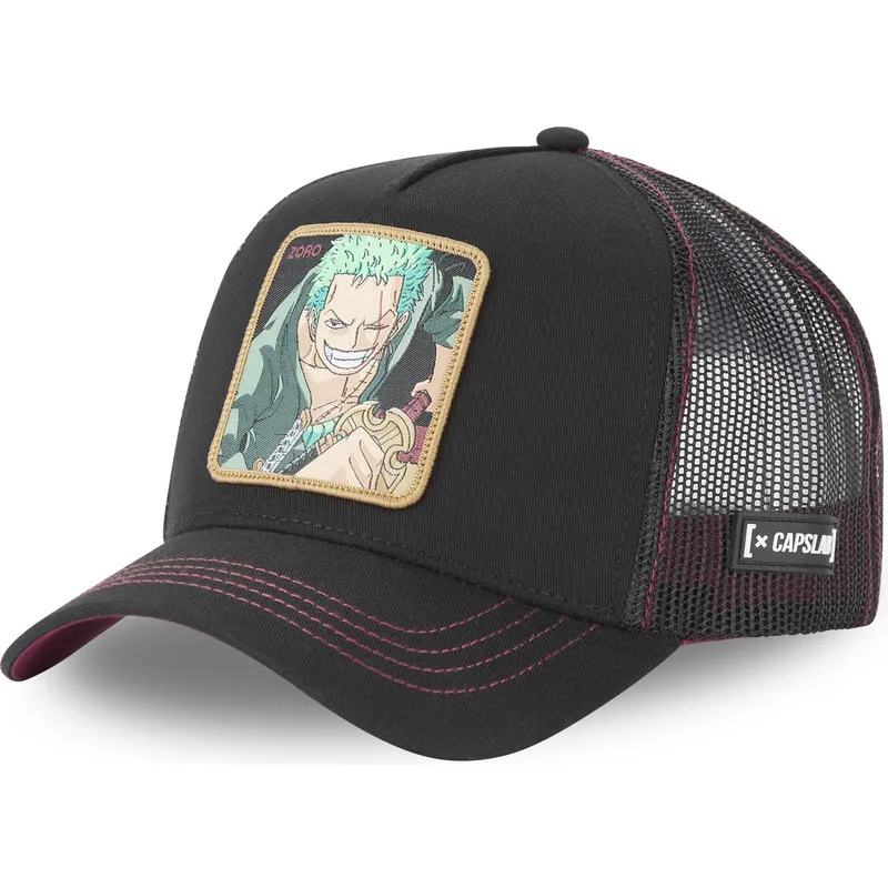 Capslab Roronoa Zoro OP2 ZOR1 One Piece Black Trucker Hat: Caphunters.ca