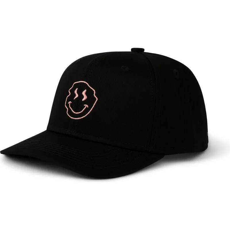 Pica Pica Curved Brim Smiley Face Black Snapback Cap: Caphunters.ca