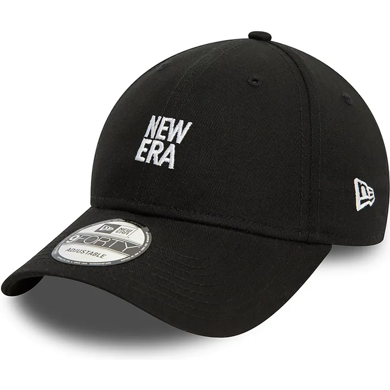 New Era Curved Brim 9FORTY Black Adjustable Cap: Caphunters.ca