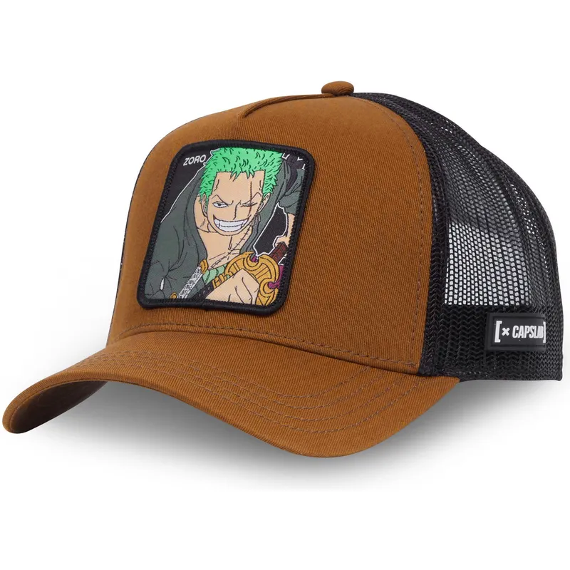 Capslab Roronoa Zoro ZOR1 CT One Piece Brown and Black Trucker Hat ...