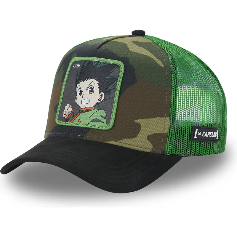 Capslab Gon Freecss HU3 Hunter x Hunter Camouflage and Black Trucker ...